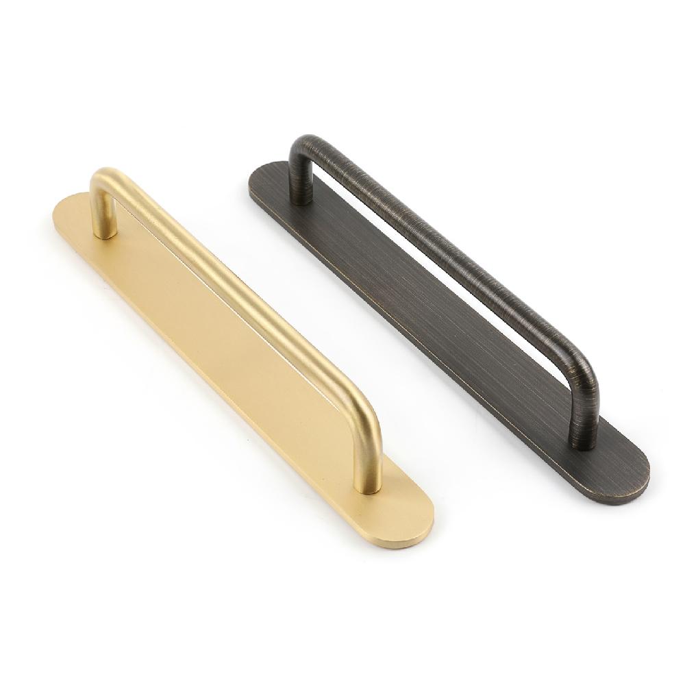 Maxery Retro Solid Brass Pull Handles With Plate Antique Copper Brushed ...
