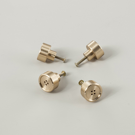 New Design Solid Brass Button Shaped Cabinet Handle Knob Furniture ...